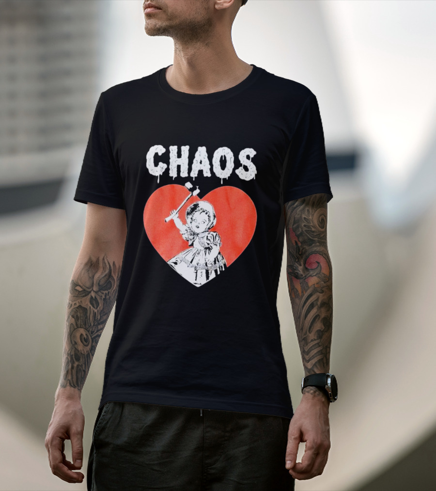 Chaos Heart With Girl Holding Bat T-Shirt