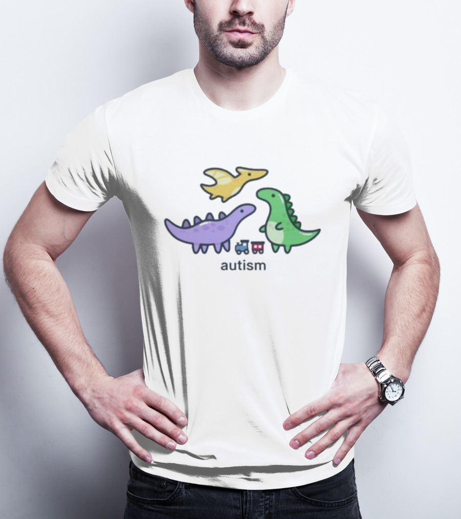 Eveoart Autistic Drip Dinosaur Autism Train T-Shirt