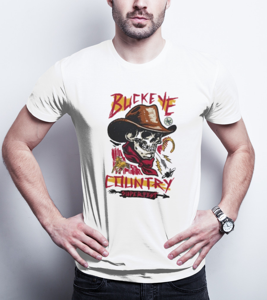 Ian Williams Buckeye Country Superfest Skull Cowboy T-Shirt