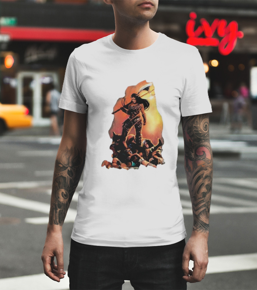 Athena Palmer Warrior Standing Over Fallen Warriors T-Shirt