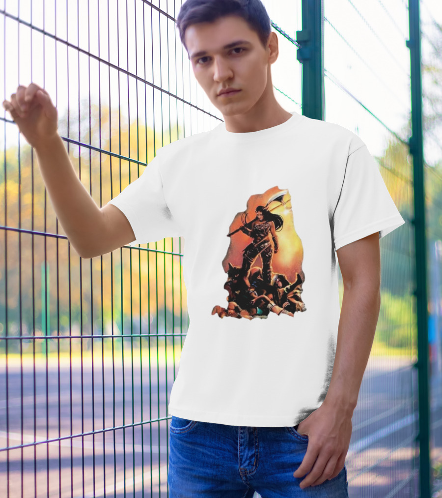 Athena Palmer Warrior Standing Over Fallen Warriors T-Shirt