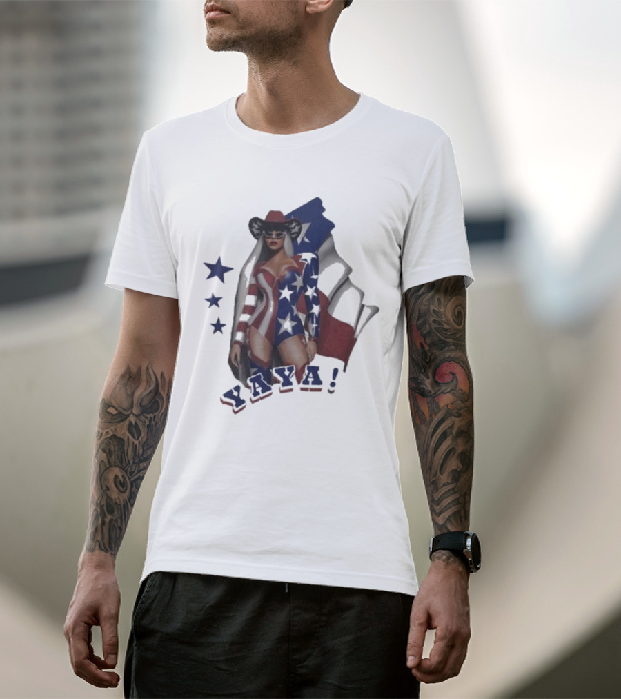 Cowboy Yaya American Flag Stars T-Shirt