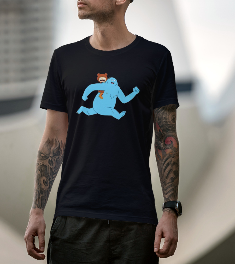 Bigfoot Society The Great North Blue Yeti Cartoon Character T-Shirt