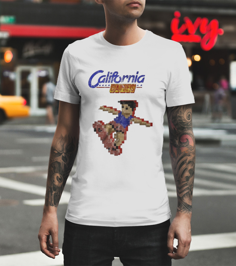 California Games Pixelated Skateboarding Retro Gaming T-Shirt