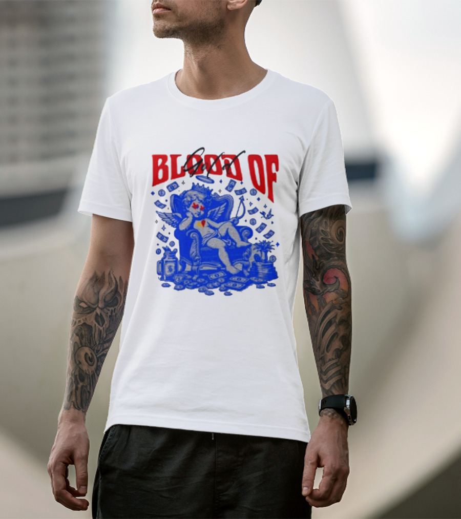 Blood Of Gold Angel On Throne Surrounded By Money T-Shirt
