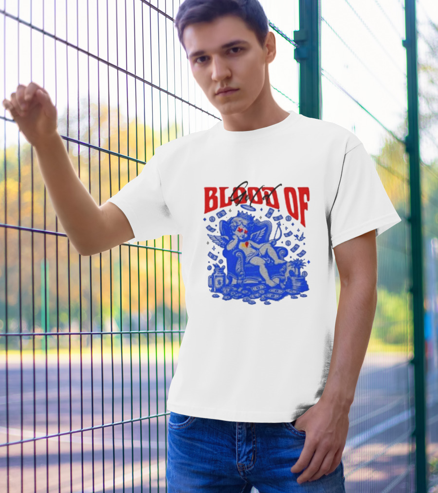 Blood Of Gold Angel On Throne Surrounded By Money T-Shirt