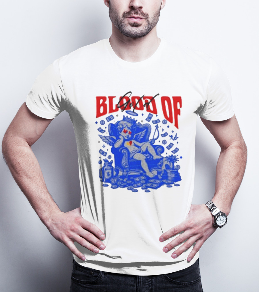 Blood Of Gold Angel On Throne Surrounded By Money T-Shirt