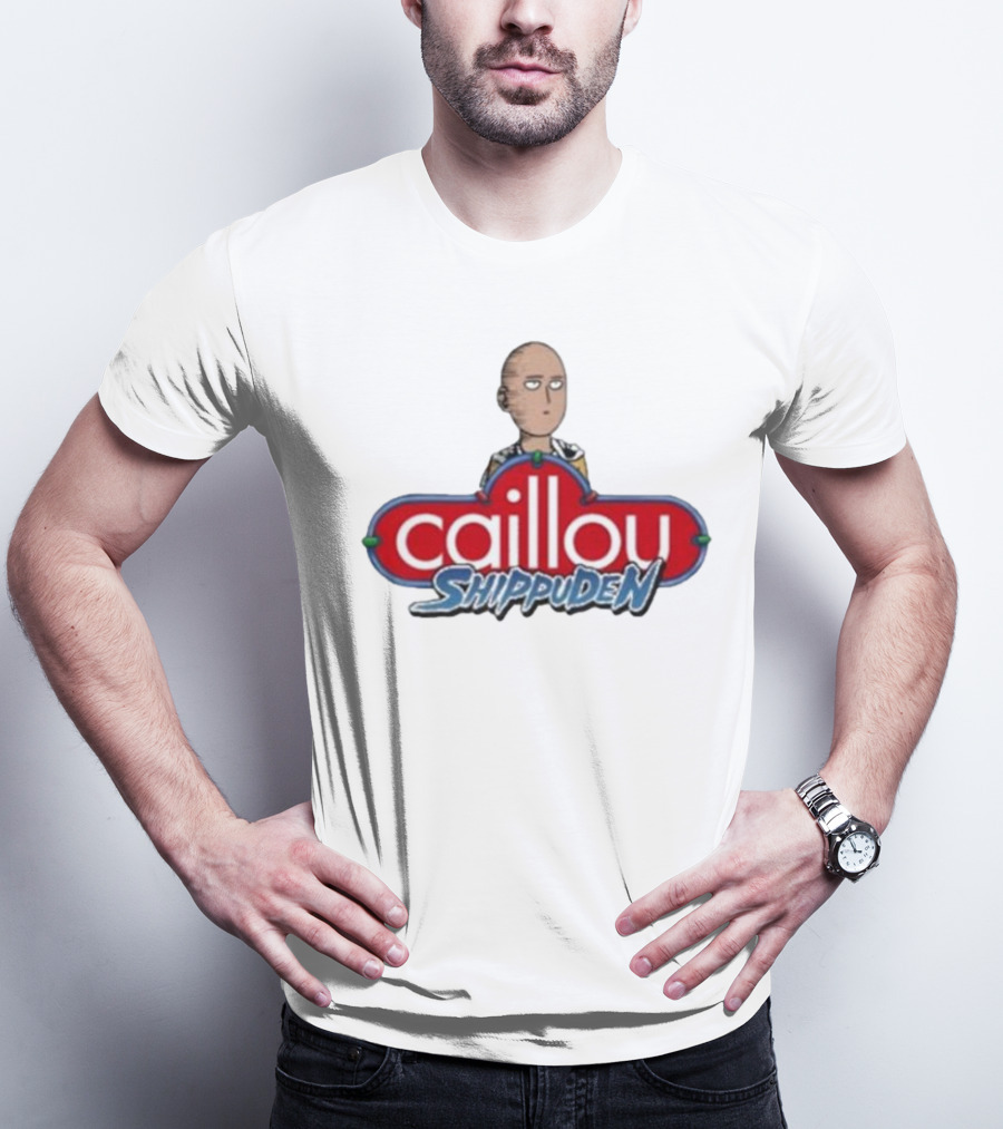 Goofyahhtees Caillou Shippuden Logo Mashup With Bald Character T-Shirt