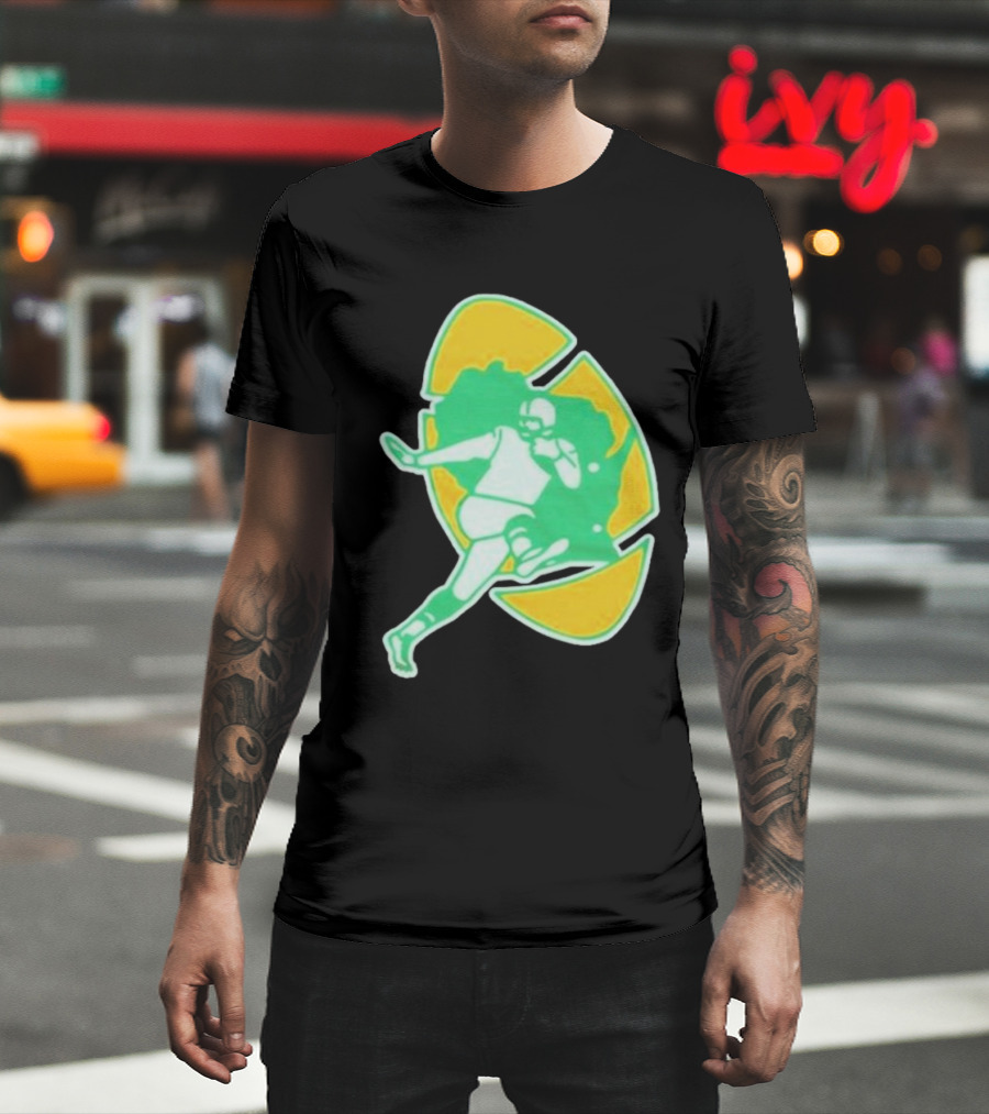 Green Bay Packers Alt Logo 1956 Retro Football Player Emblem T-Shirt