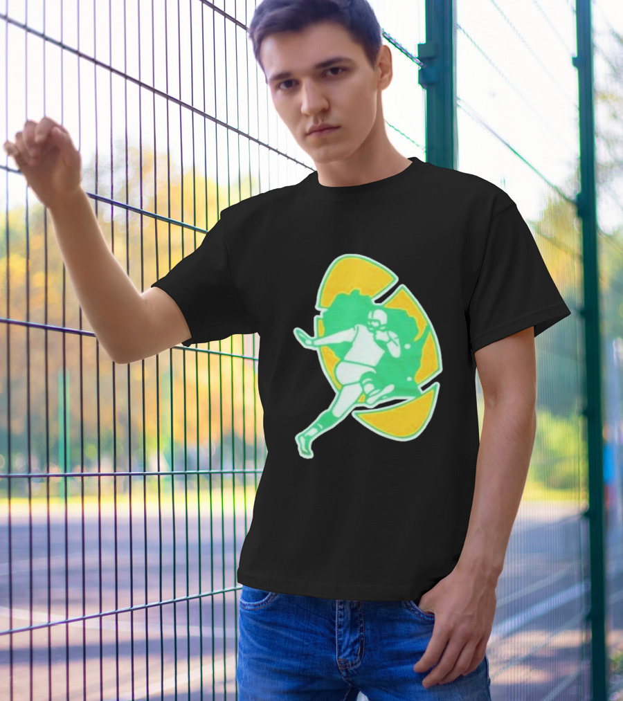 Green Bay Packers Alt Logo 1956 Retro Football Player Emblem T-Shirt