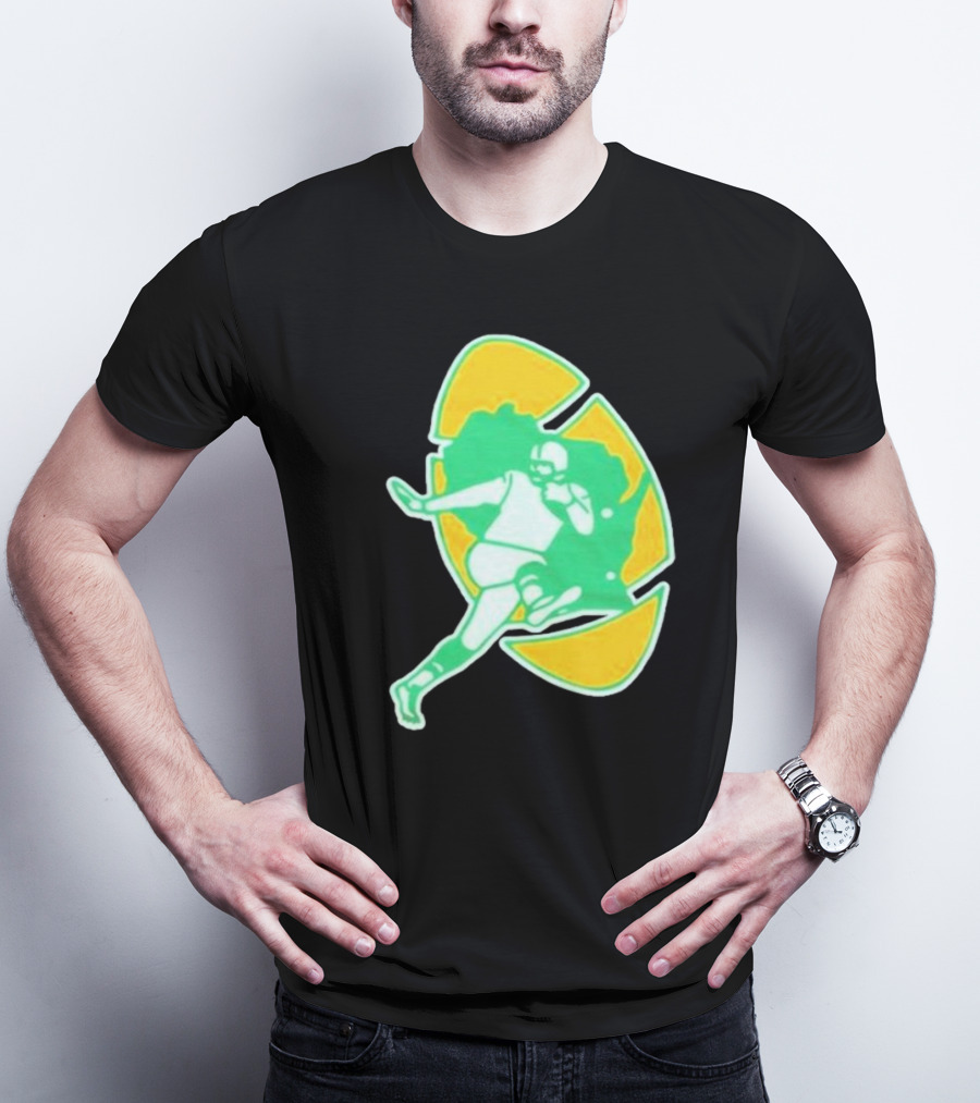 Green Bay Packers Alt Logo 1956 Retro Football Player Emblem T-Shirt