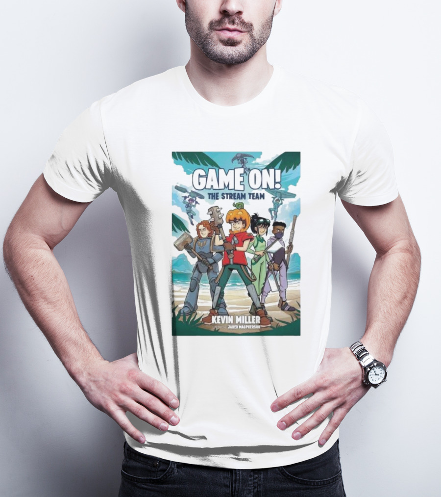 GAME ON THE STREAM TEAM KEVIN MILLER JARED MACPHERSON CHARACTERS PALM TREES ADVENTURE T-Shirt