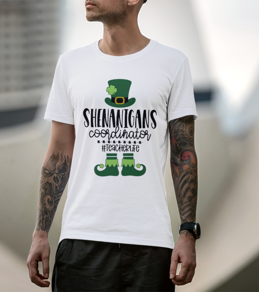 Shenanigans Coordinator #TeacherLife St Patrick's Day Elf T-Shirt