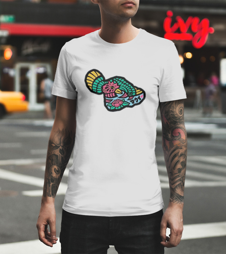 Sumofish Maui Kanji Flower Phoenix T-Shirt