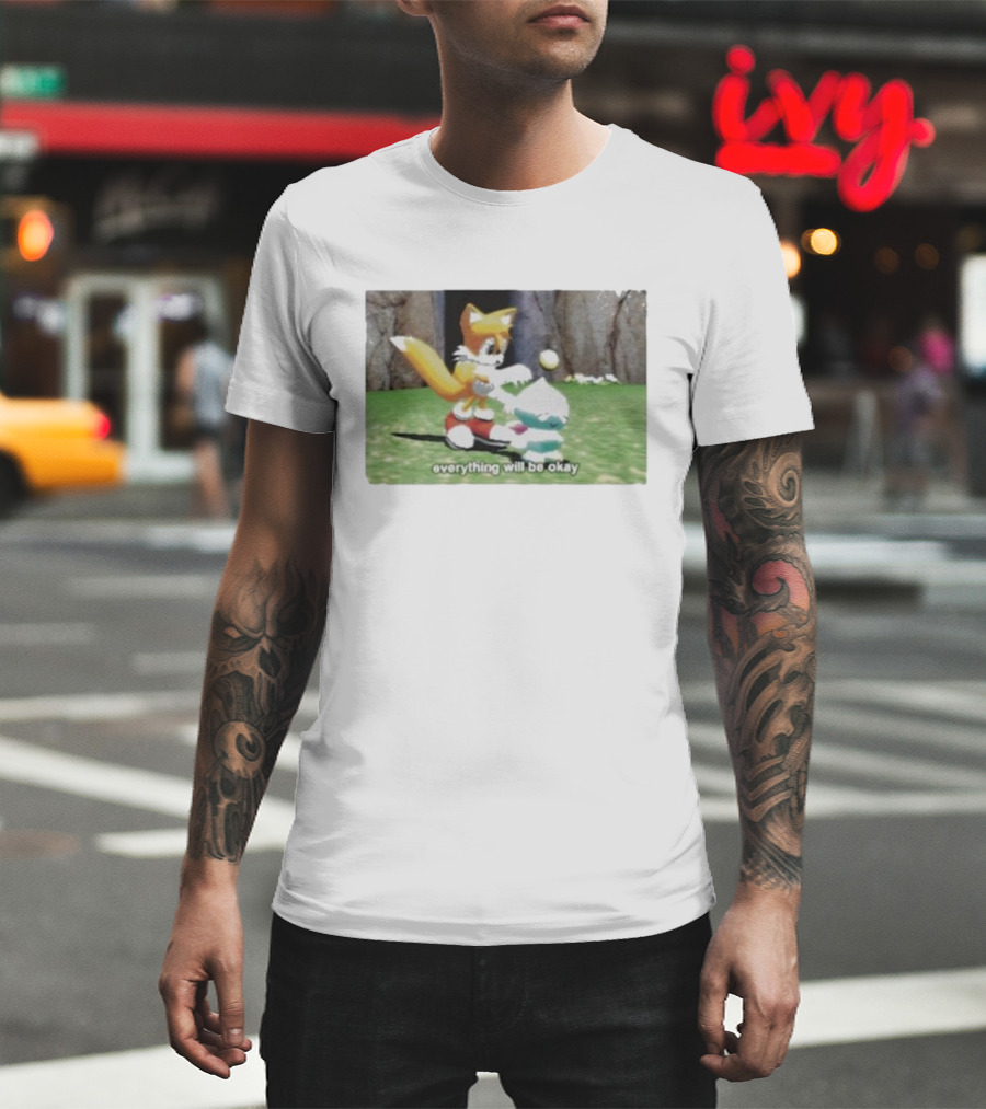 Tails Chao Everything Will Be Okay Game Scene Comfort T-Shirt