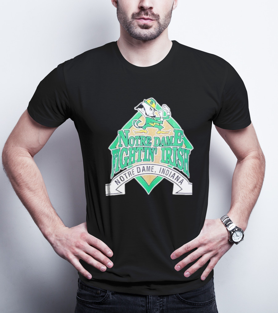Notre Dame Fightin Irish Notre Dame Indiana Logo With Leprechaun T-Shirt