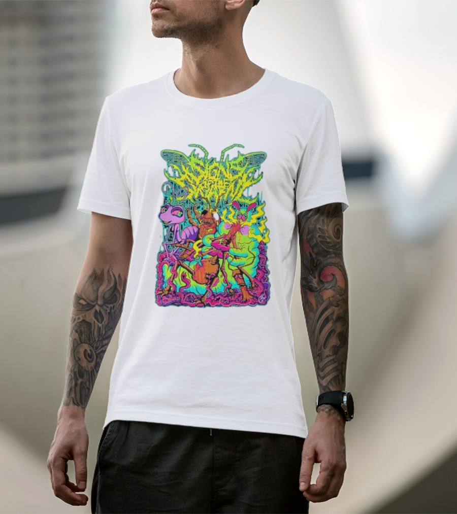 Signs Of The Swarm A Swarm’s Life Neon Psychedelic Insect Adventure T-Shirt
