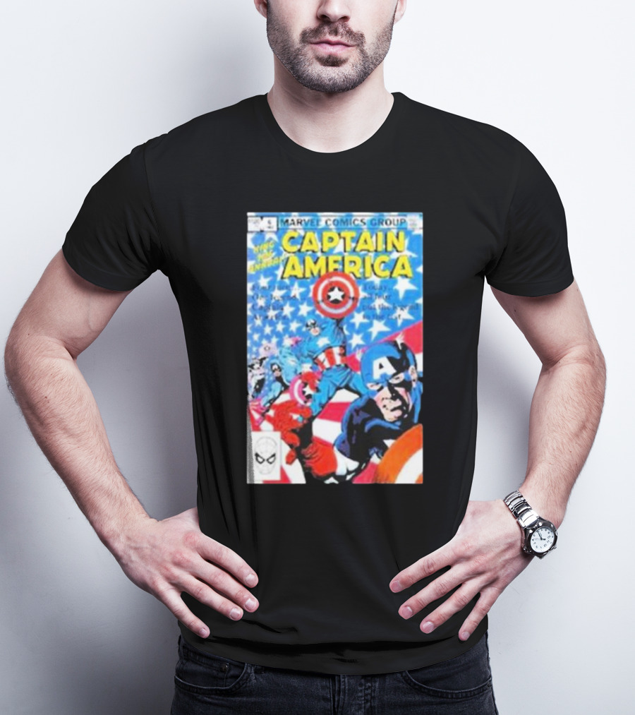 MARVEL COMICS GROUP CAPTAIN AMERICA VINTAGE COVER ROCKOFFTRADE MERCH T-Shirt