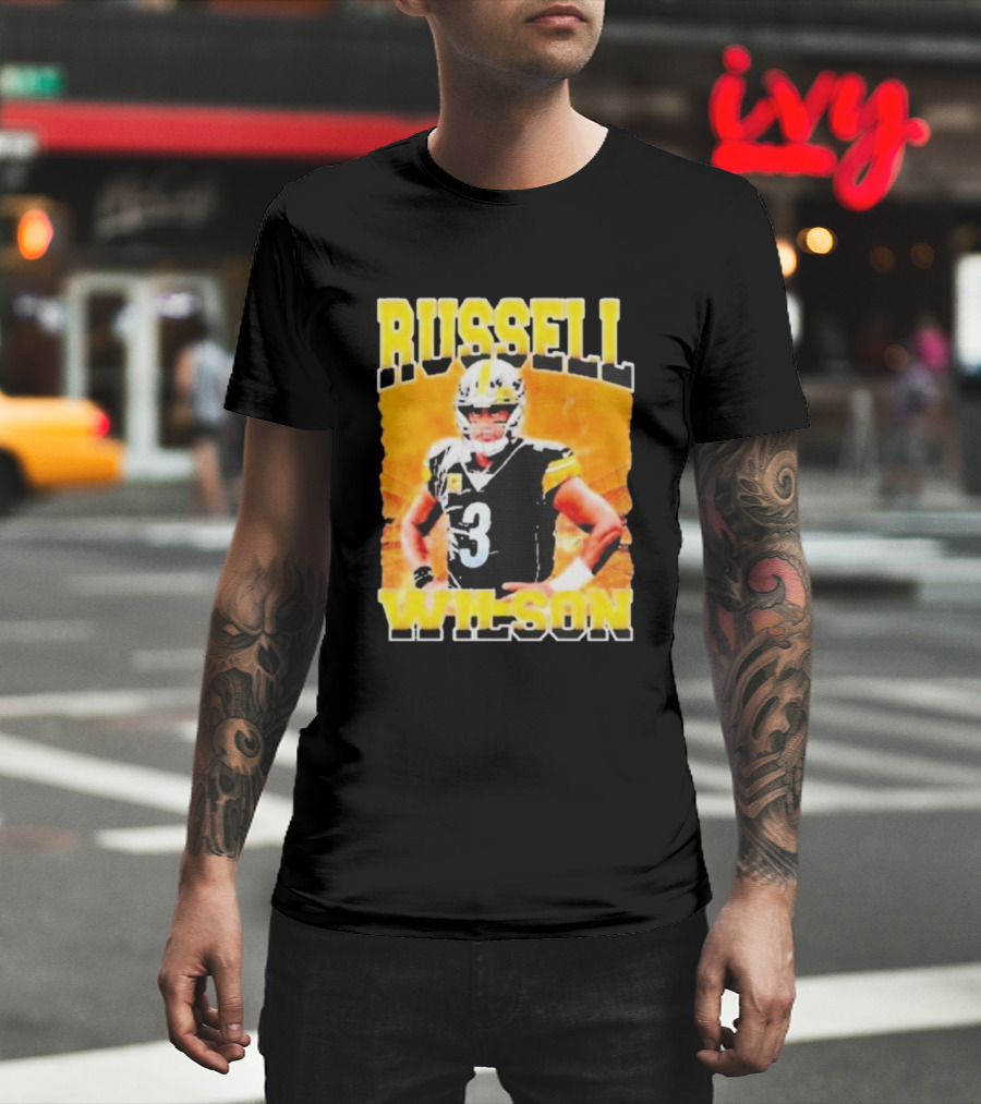 Russell Wilson Vintage Steelers Colors T-Shirt