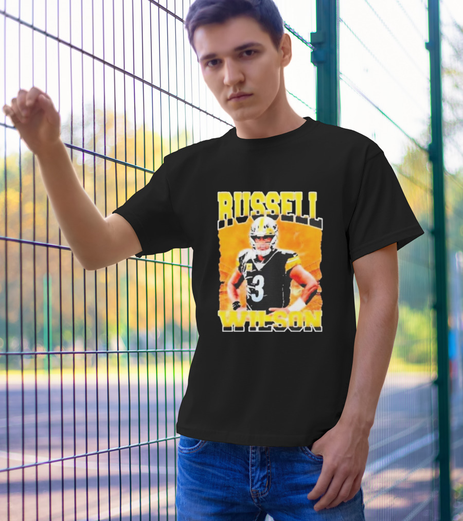 Russell Wilson Vintage Steelers Colors T-Shirt