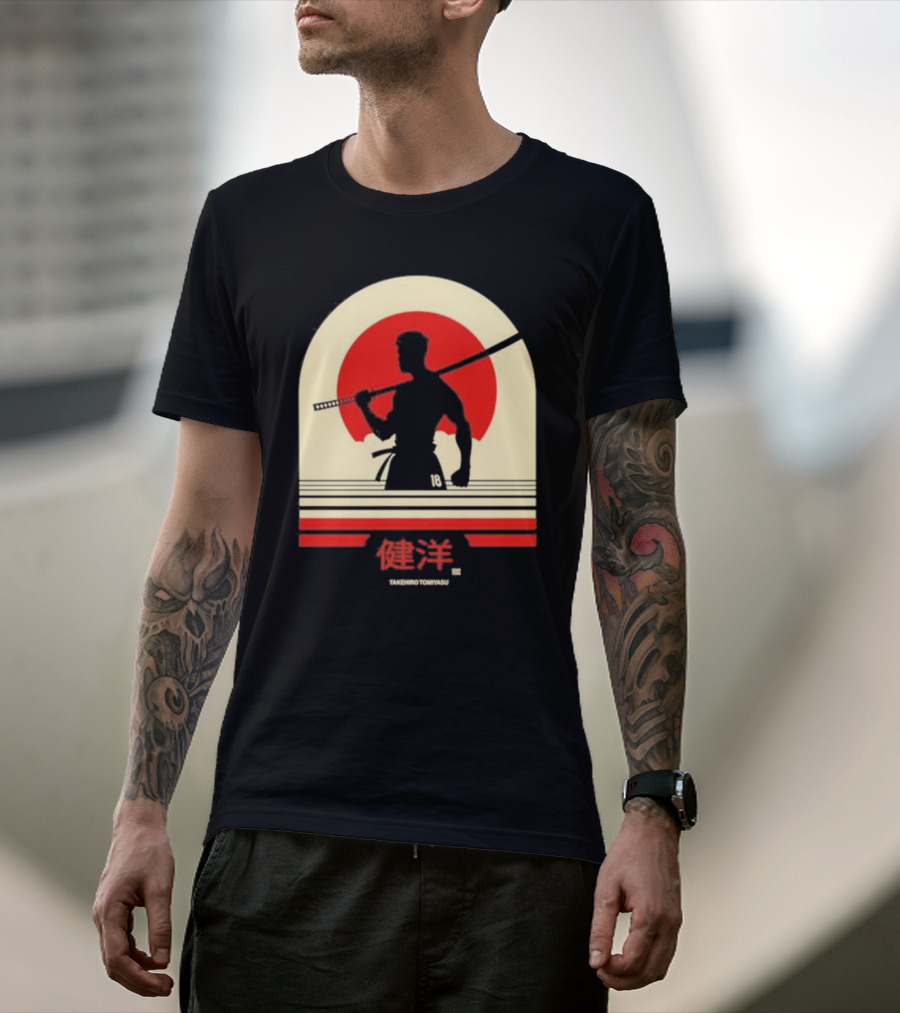 TAKEHIRO TOMIYASU 18 Retro Japanese Samurai T-Shirt