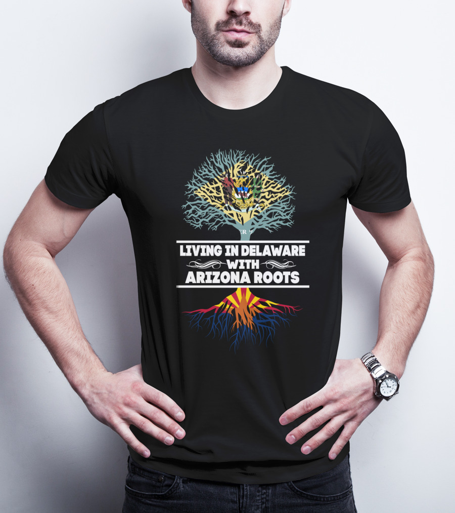 Tree Symbolizing The Connection Of Living In Delaware With Arizona Roots T-Shirt