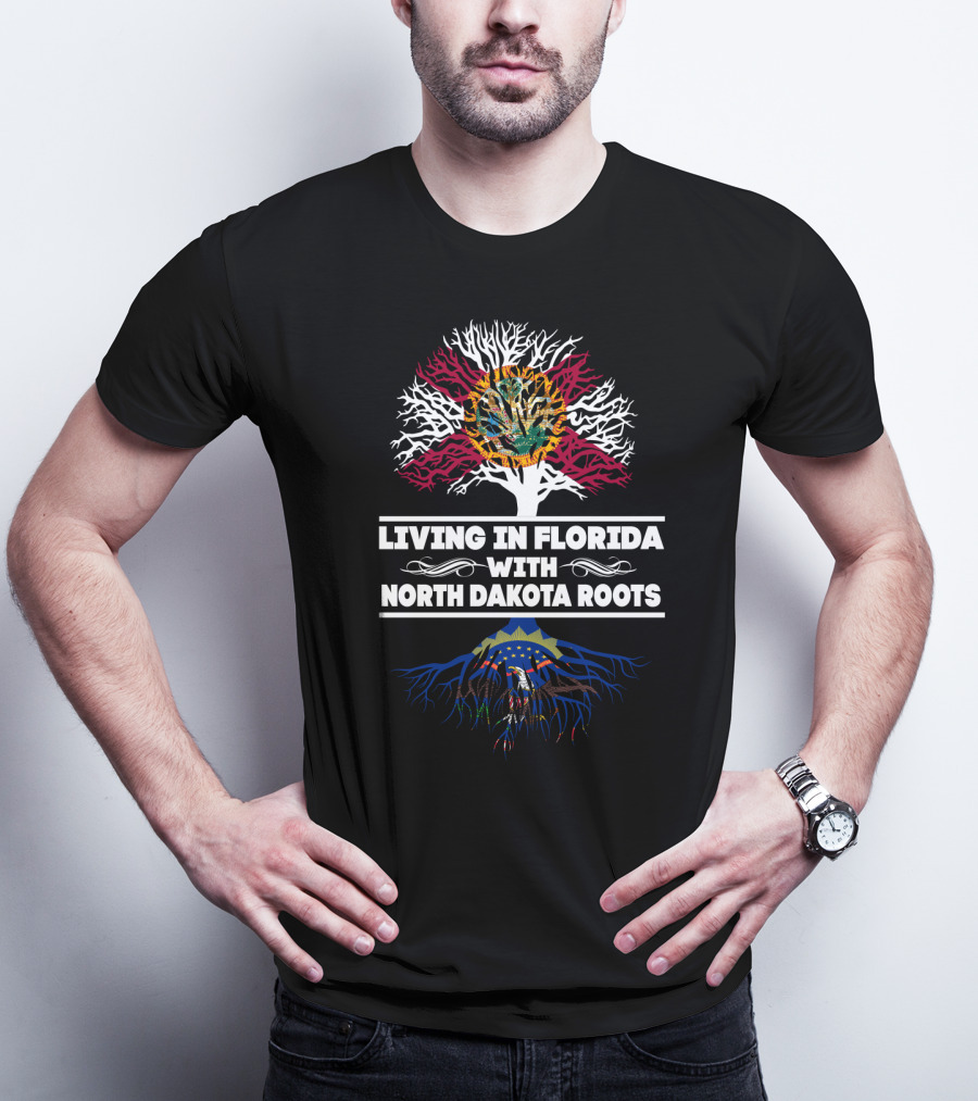 Florida Lifestyle Embraced With Proud North Dakota Heritage Roots T-Shirt