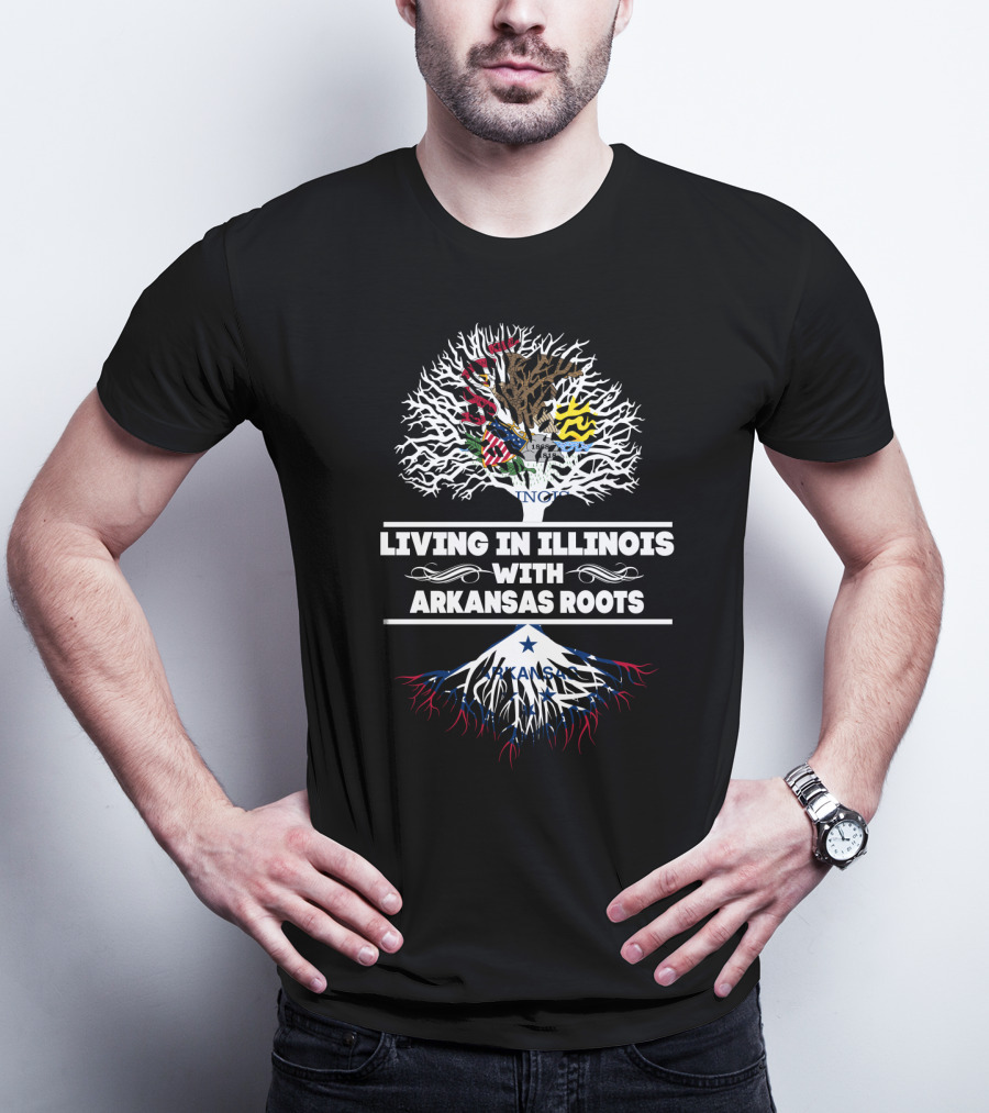 Illinois Heritage And Arkansas Ancestry: State Symbols And Roots Integration T-Shirt