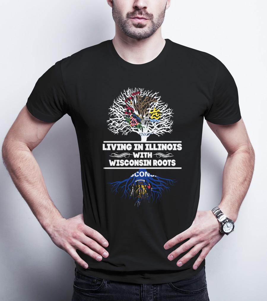 Illinois Roots Wisconsin Heritage State Tree T-Shirt