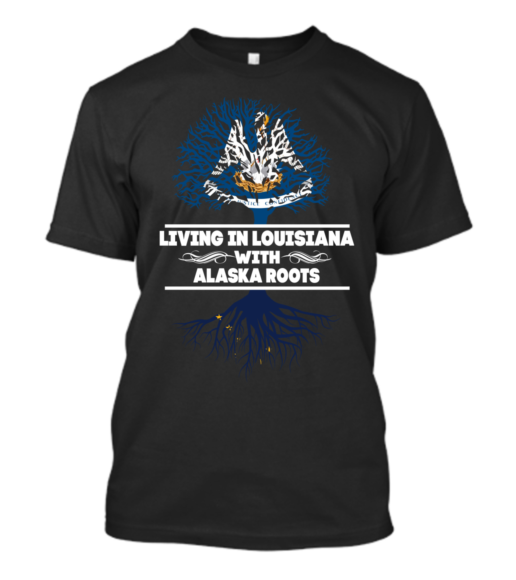 Louisiana Living Alaska Roots Louisiana State Pelican Tree T-Shirt