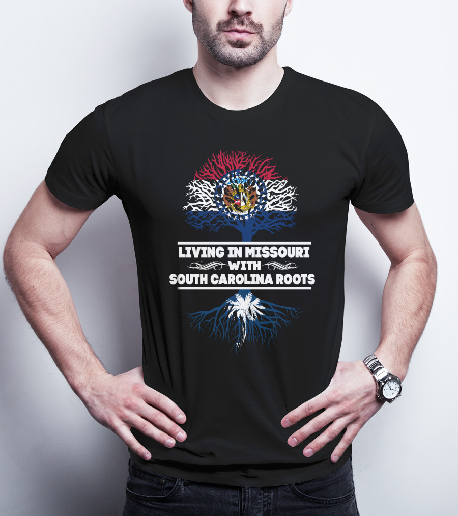 Missouri State Pride With South Carolina Roots Tree T-Shirt