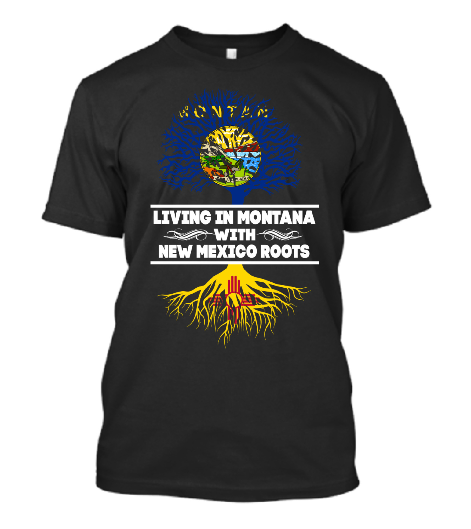 Montana Living New Mexico Roots Heritage With State Symbols T-Shirt