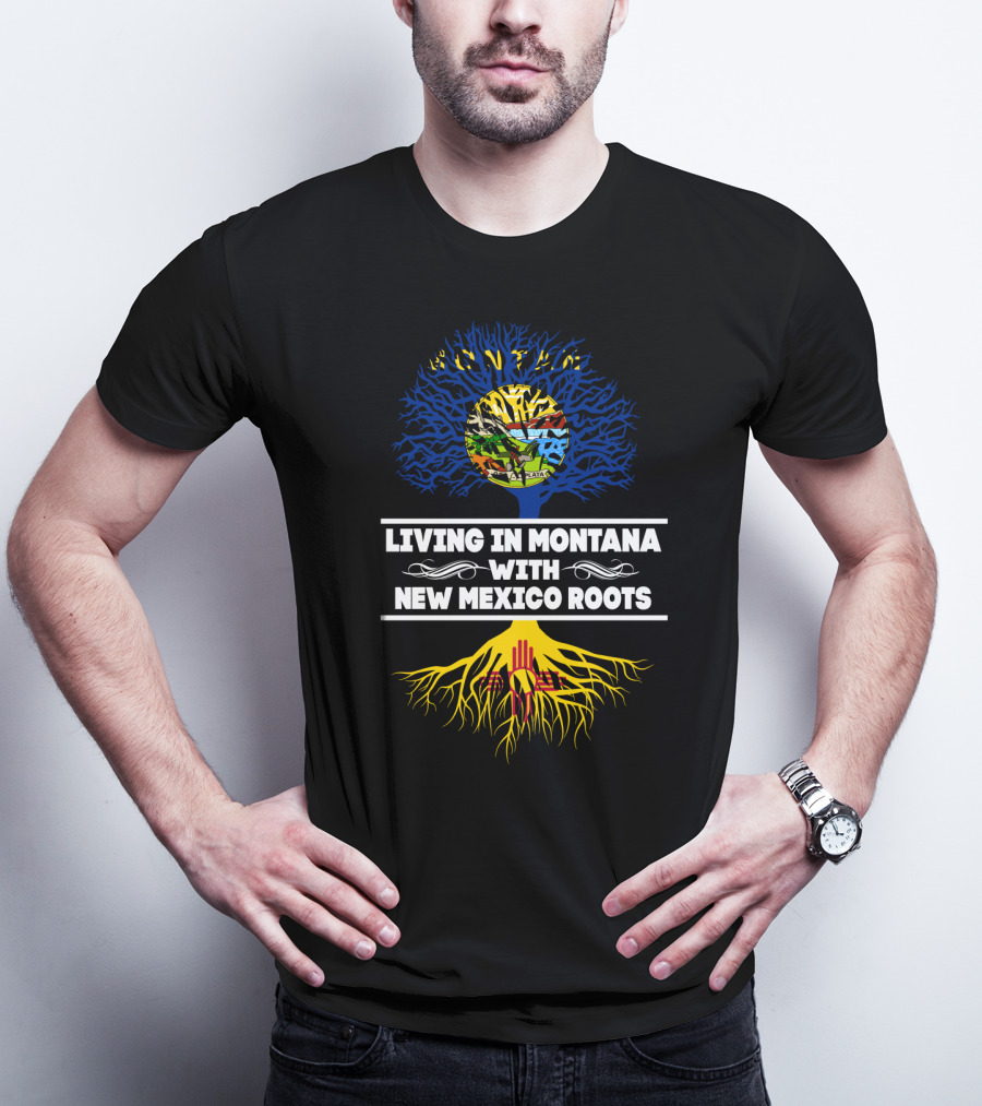 Montana Living New Mexico Roots Heritage With State Symbols T-Shirt