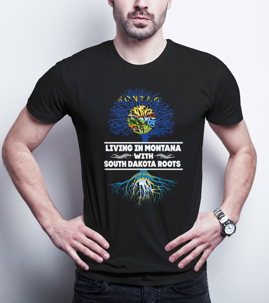 Living In Montana With Deep South Dakota Heritage Symbolized By Vibrant Tree T-Shirt