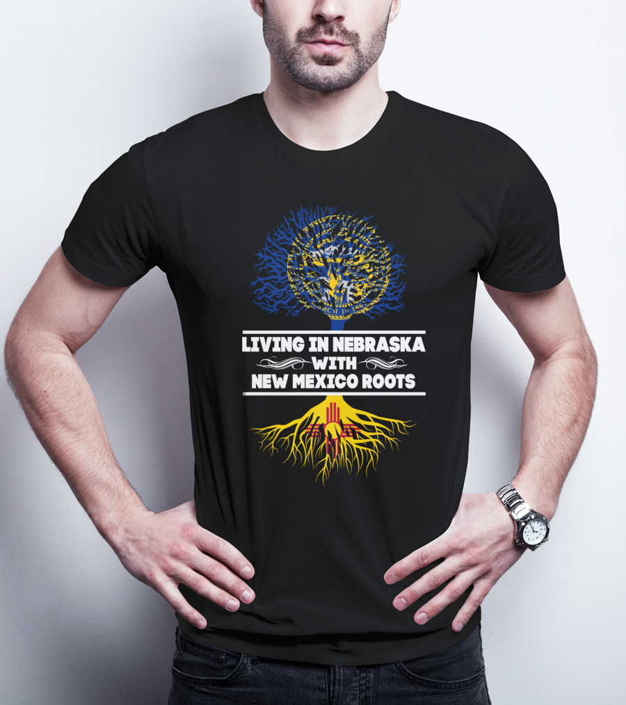 Nebraska Heritage With New Mexico Origins: State Seal And Zia Symbol Tree T-Shirt