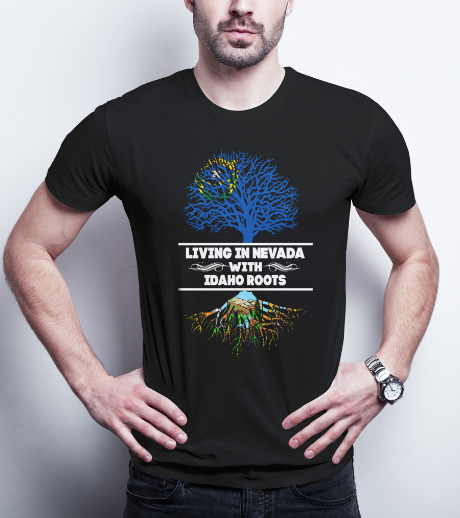 Nevada Life With Deep Idaho Roots Featuring Vibrant Tree T-Shirt
