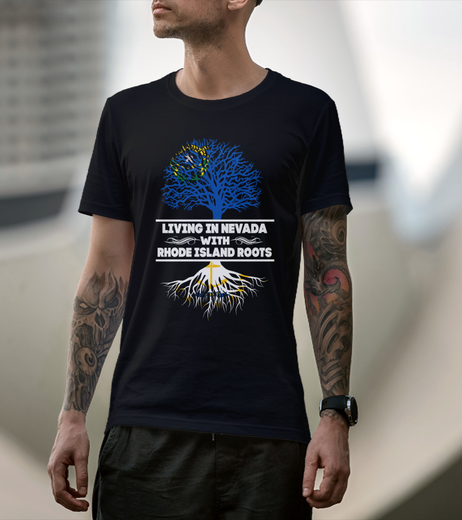 Nevada Resident With Deep Rhode Island Heritage Featuring Vibrant Tree T-Shirt