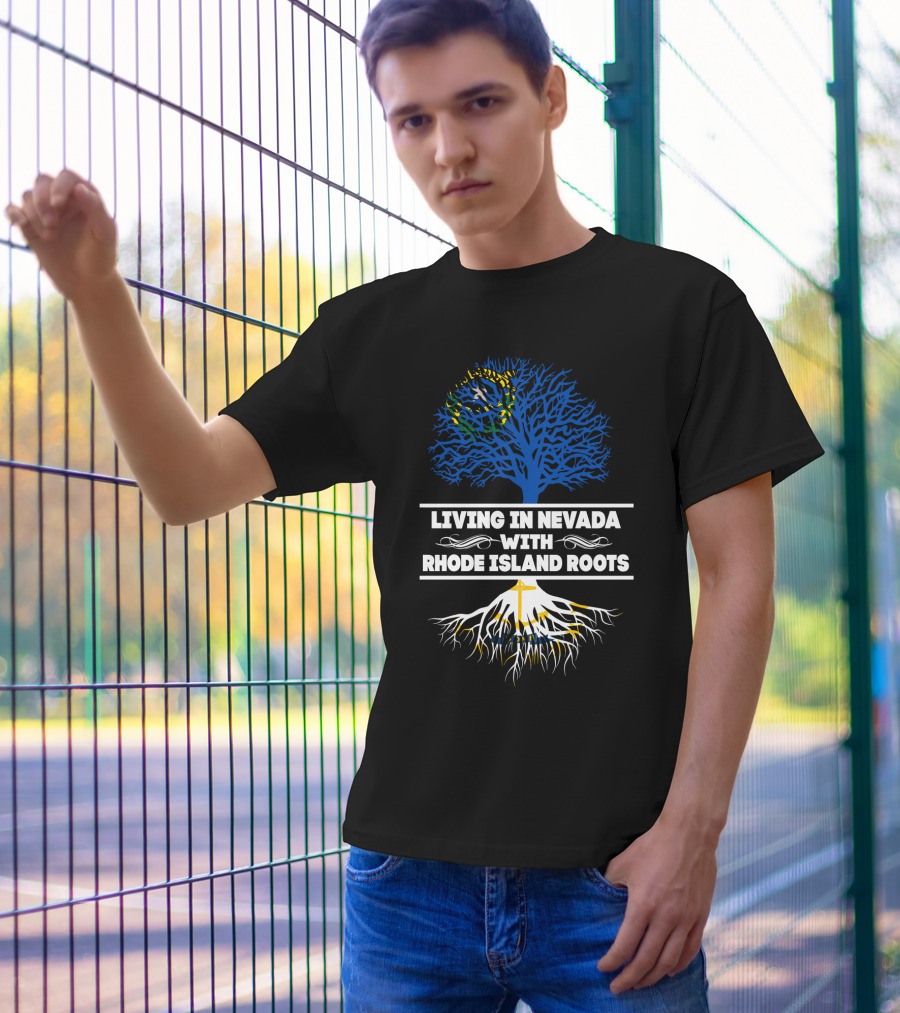 Nevada Resident With Deep Rhode Island Heritage Featuring Vibrant Tree T-Shirt