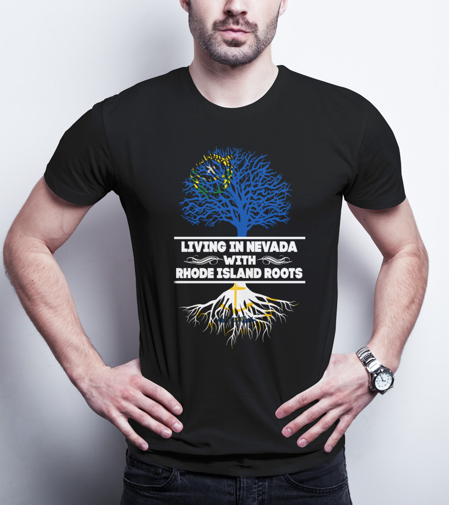Nevada Resident With Deep Rhode Island Heritage Featuring Vibrant Tree T-Shirt