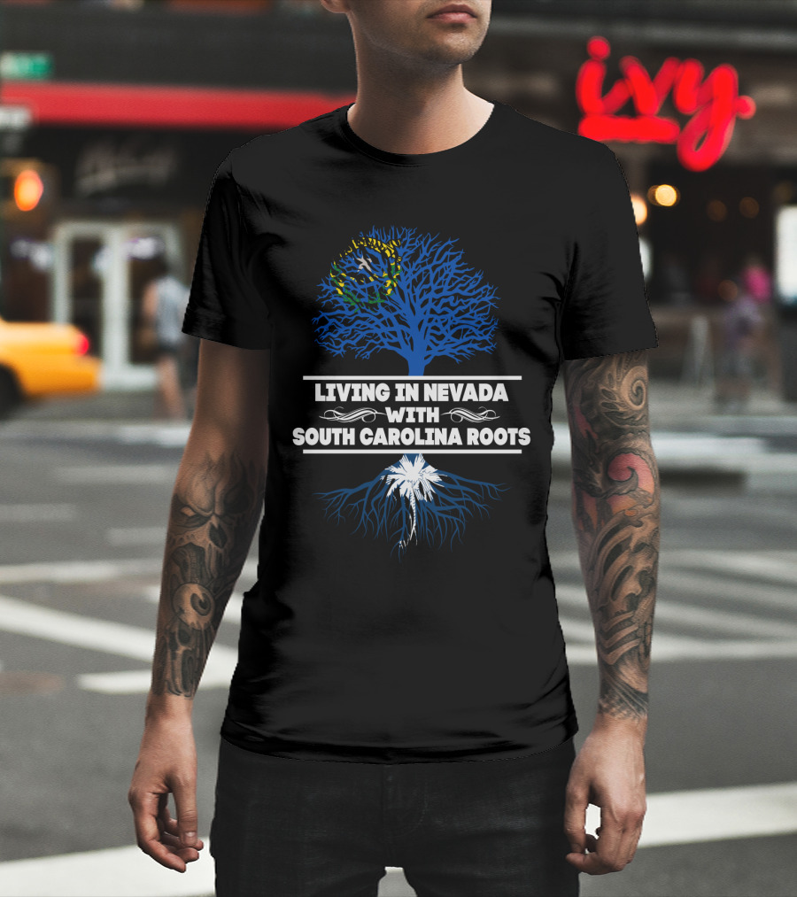 Nevada Living South Carolina Roots Blue Tree Flag T-Shirt