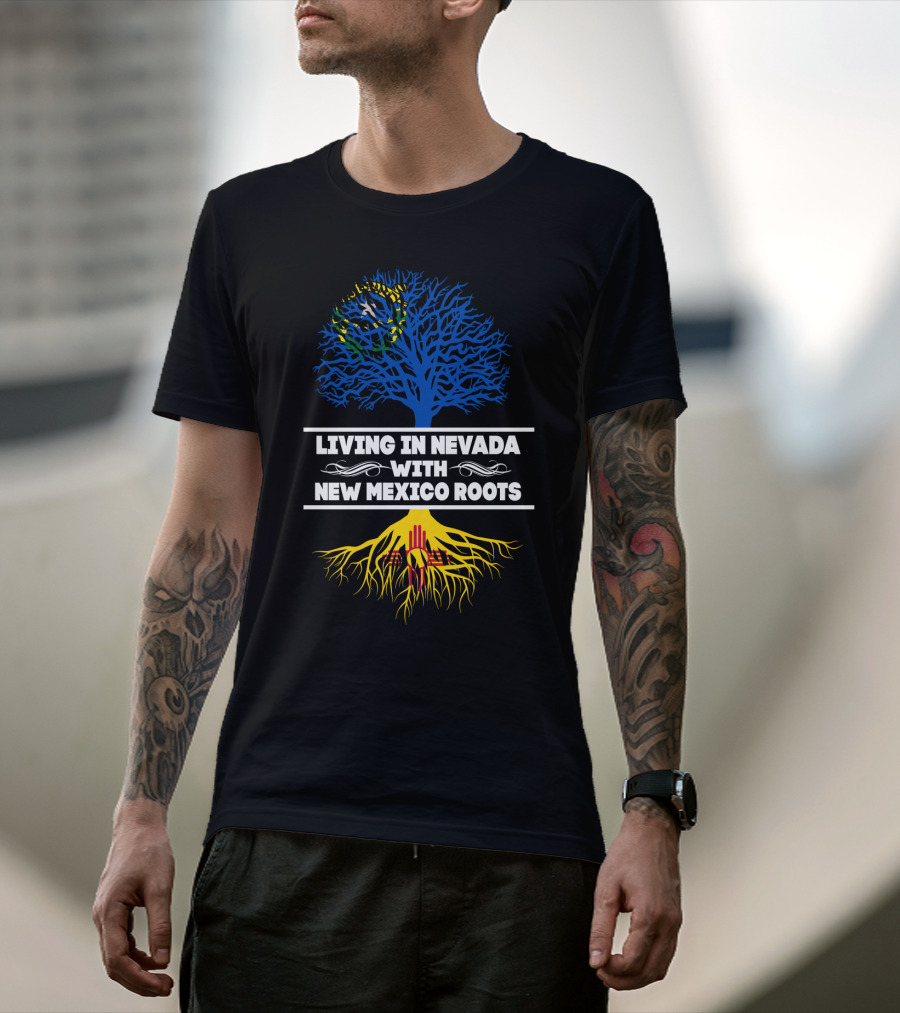 Nevada Life With New Mexico Heritage Featuring Dual-Color Tree T-Shirt