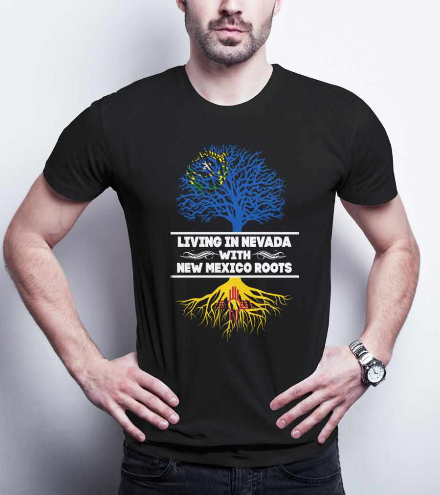 Nevada Life With New Mexico Heritage Featuring Dual-Color Tree T-Shirt