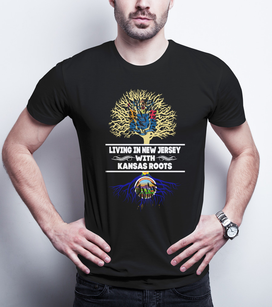 New Jersey Tree With Kansas Roots Symbolizing State Pride And Heritage T-Shirt