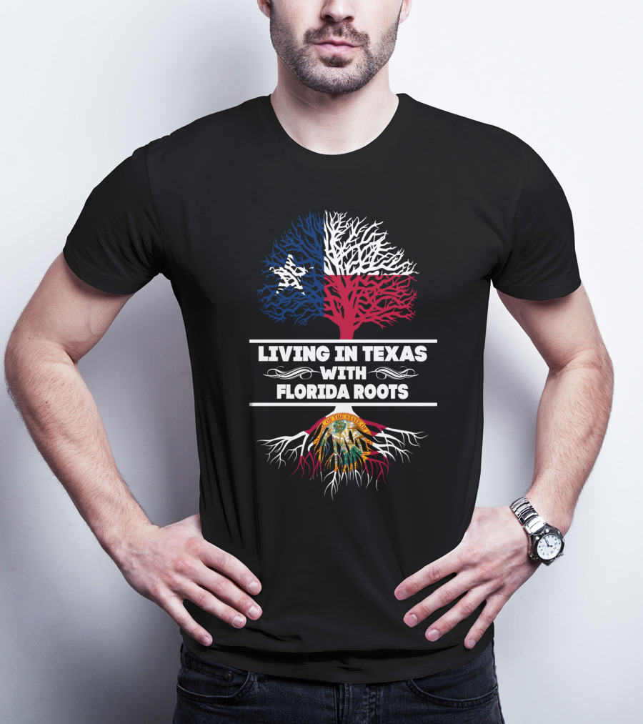 Texas Pride With Deep Florida Roots Symbolized By Flag-Inspired Tree T-Shirt