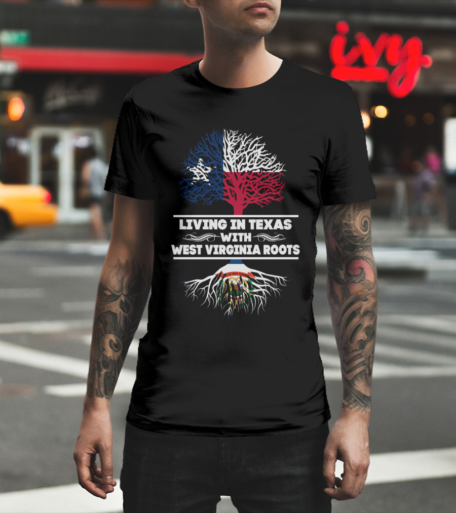 Texas Flag Tree With West Virginia Roots Symbolism T-Shirt
