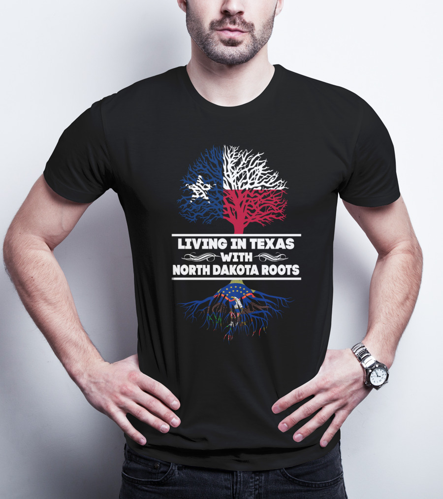 Texas Pride With North Dakota Heritage: Dual State Roots In T-Shirt