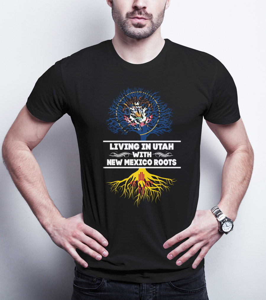 Utah With New Mexico Roots Tree Featuring State Seals And Symbolм T-Shirt