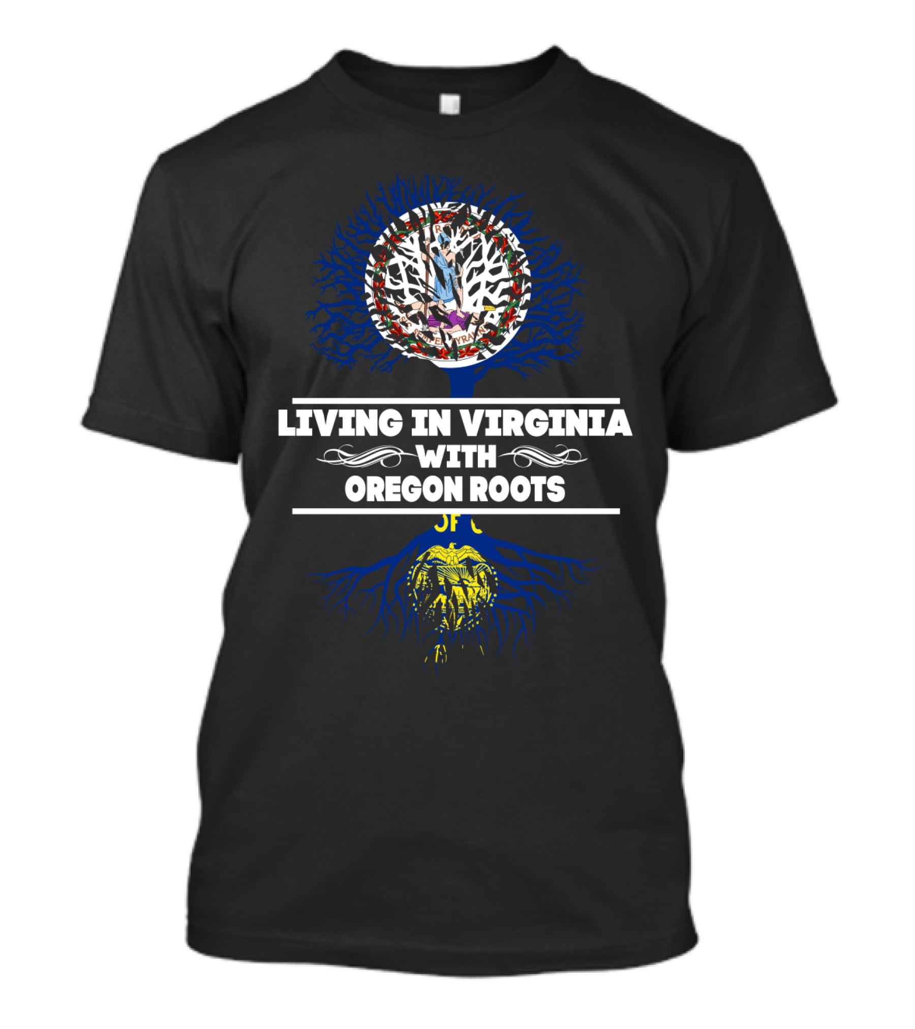 Living In Virginia With Deep Oregon Heritage Connection Tree T-Shirt