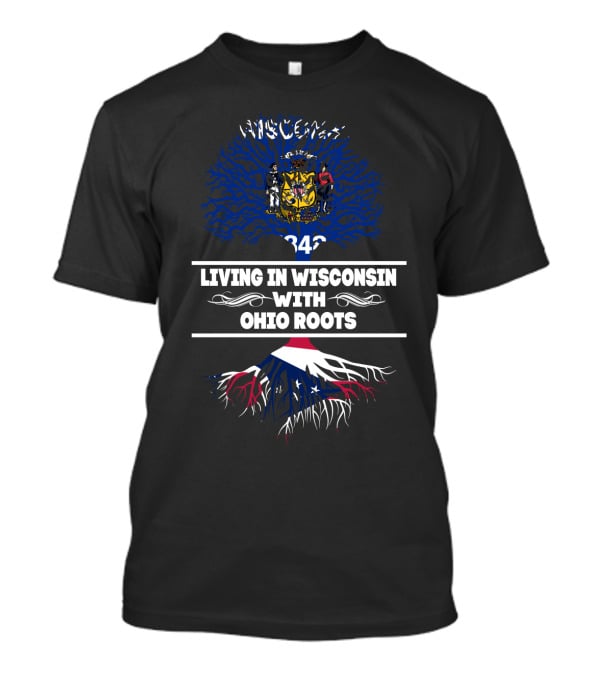 Wisconsin Living Ohio Roots Emblematic Flag Tree T-Shirt