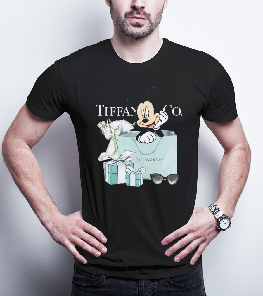 Tiffany And Co Mickey Mouse With Gift Boxes And Flowers T-Shirt